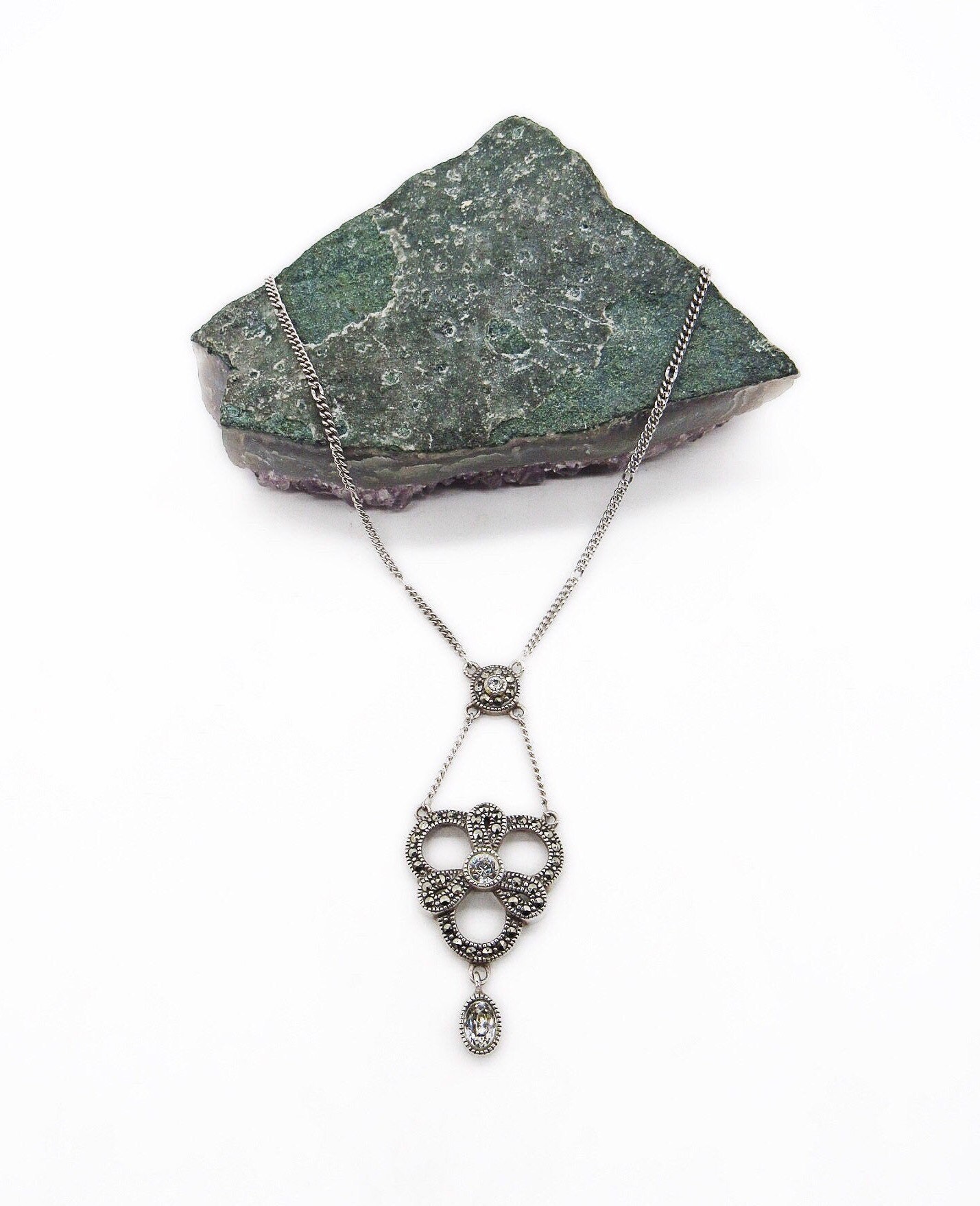 Vintage Judith Jack Art vintage Sterling Silver faceted Art Deco ...