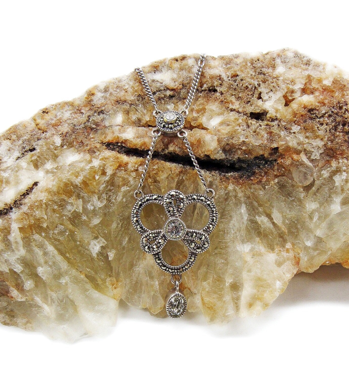 Vintage Judith Jack Art vintage Sterling Silver faceted Art Deco ...