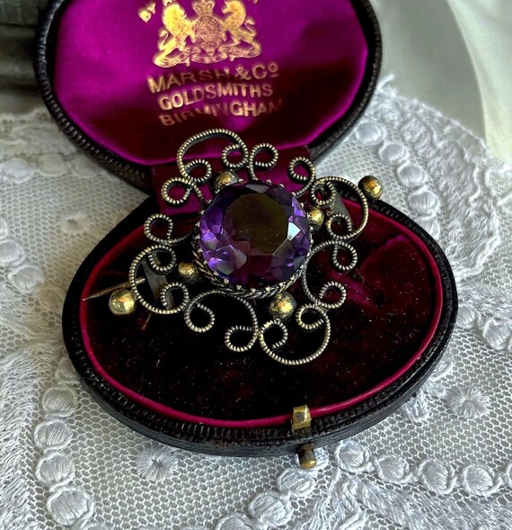 Antique Jugendstil Art Nouveau 835 Silver Gold Pinchb… - Gem