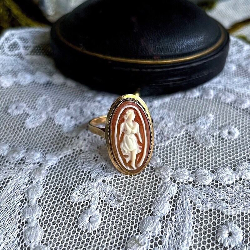 Carved Shell Ring - Etsy