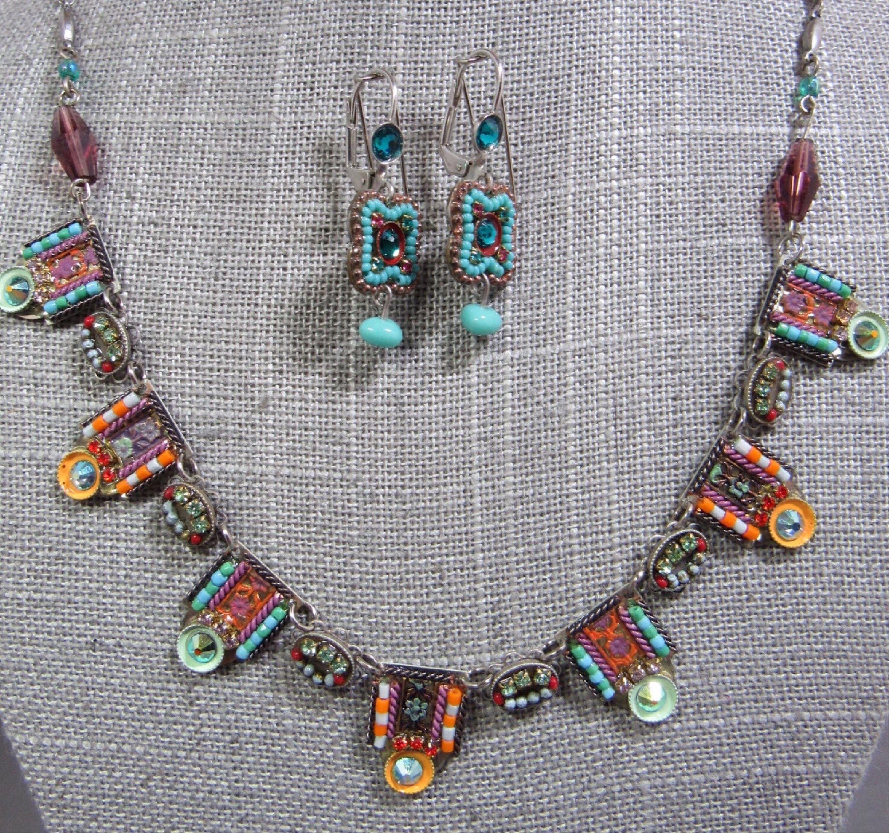 Adaya vintage Swarovski rhinestone handcrafted signed necklace ...