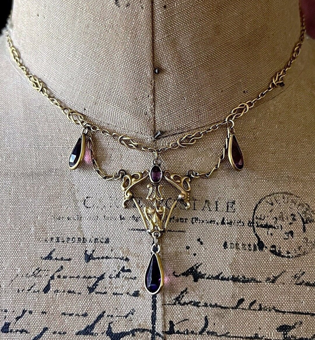 Antique Victorian Aesthetic Gold Filled Pinchbeck Brilliant Bezel Set ...