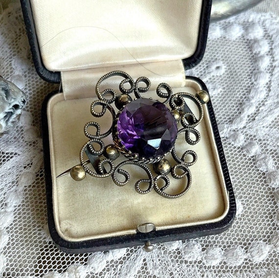 Antique Jugendstil Art Nouveau 835 Silver Gold Pinchb… - Gem