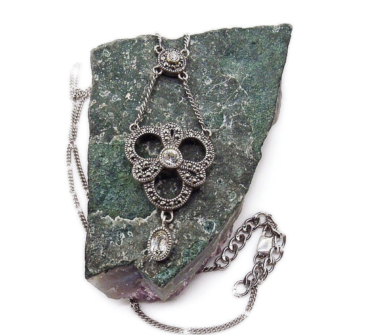 Vintage Judith Jack Art vintage Sterling Silver faceted Art Deco ...