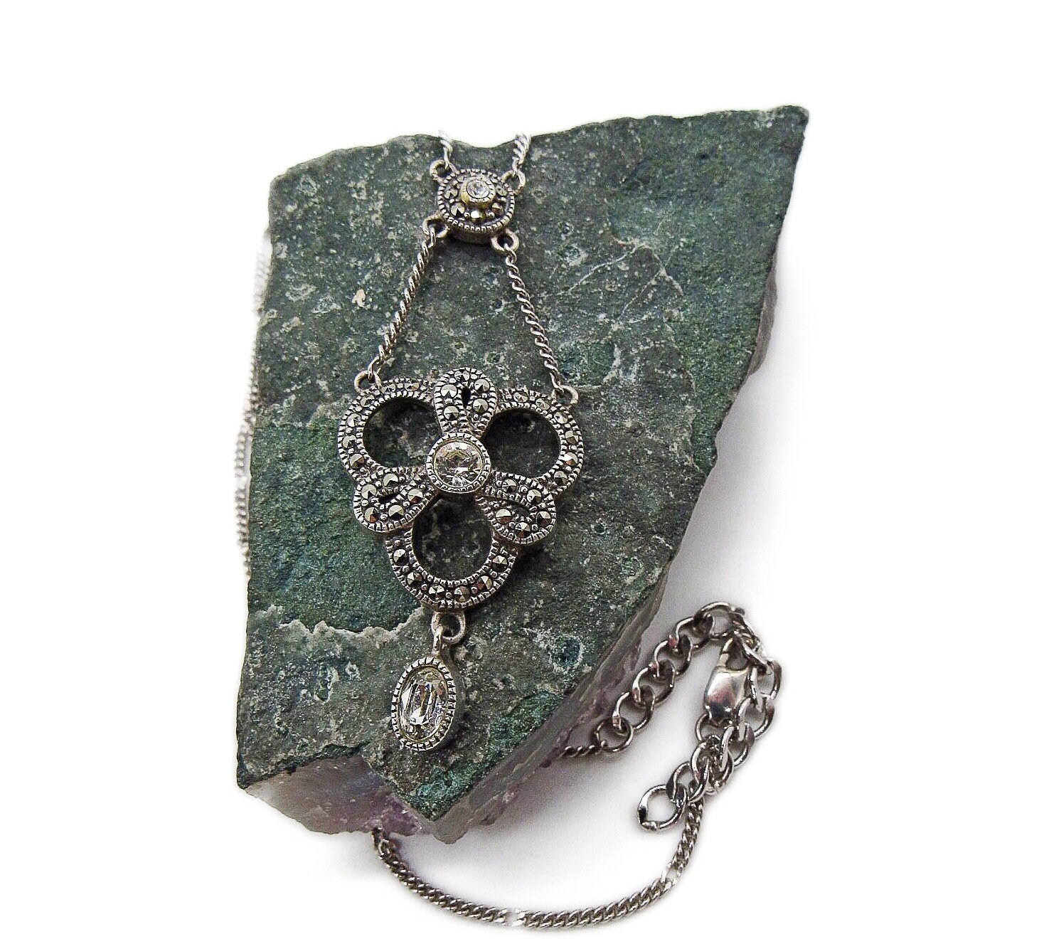 Vintage Judith Jack Art vintage Sterling Silver faceted Art Deco ...