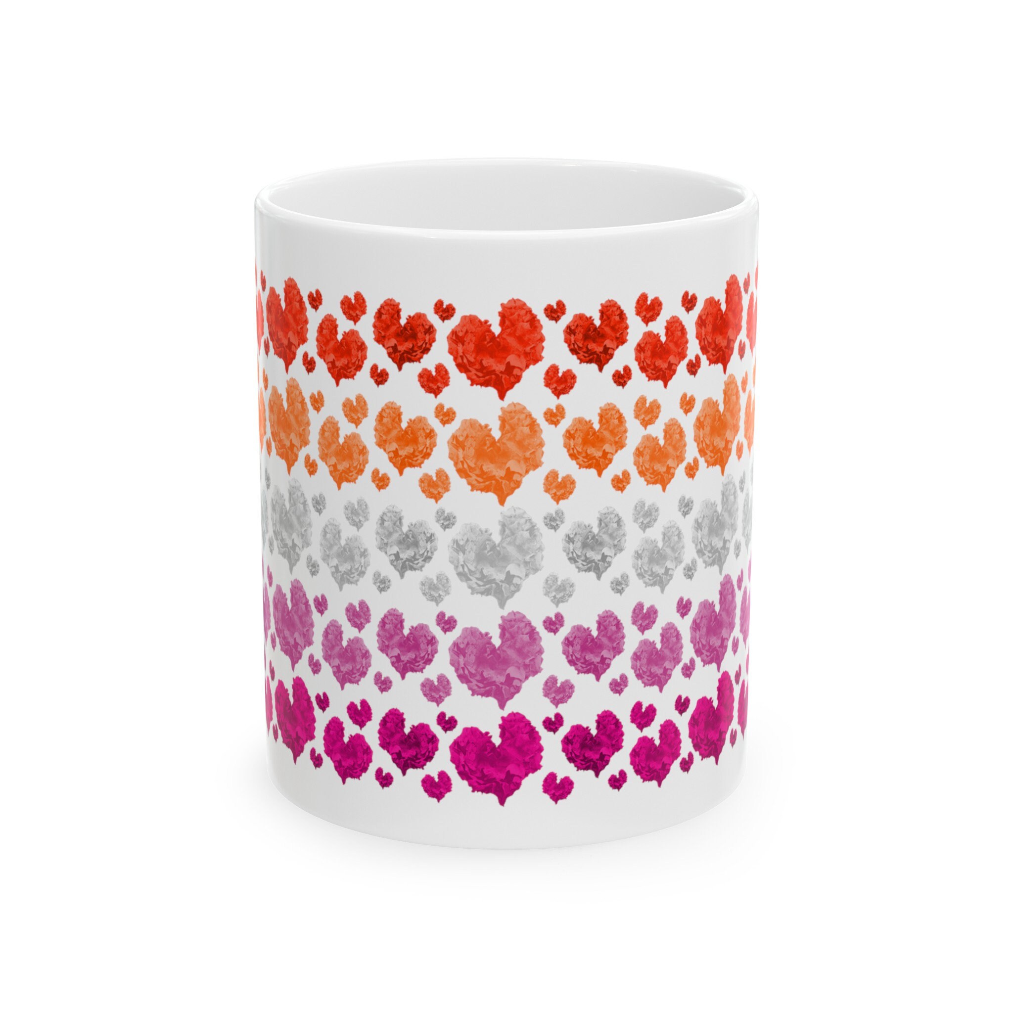 Lesbian Pride (LGBT) Hearts Ceramic Mug, (11oz, 15oz) - Etsy
