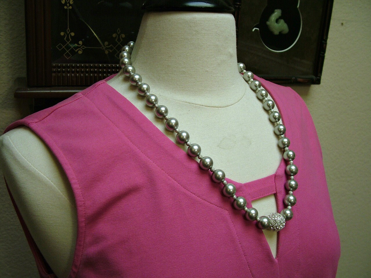 Vintage Elegance 1980's Chunky Silver Gray Glass Faux - Etsy