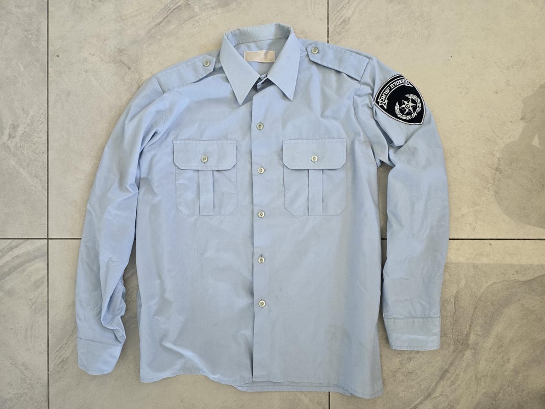 Genuine Israeli Police OBSOLETE Uniform Shirt Size Large A468 FREE ...