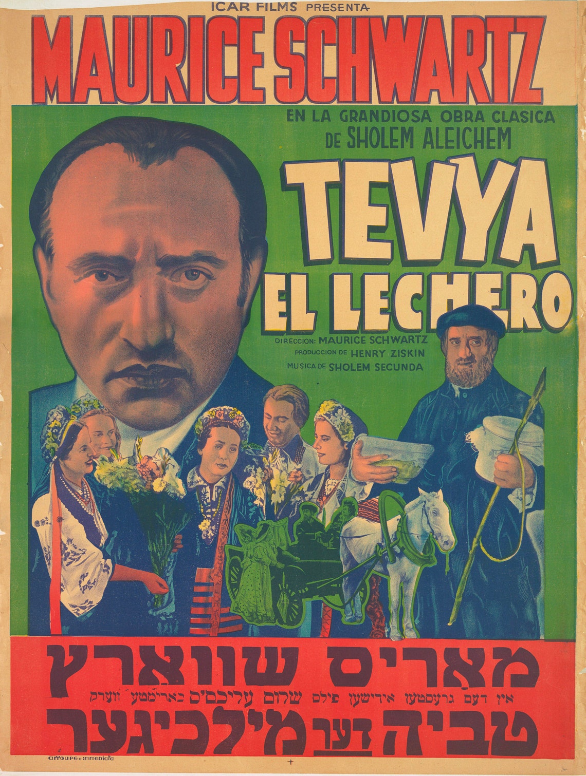 Unique Yiddish Jewish Movie Poster Tuvia the Milkman 1930's DIGITAL ...