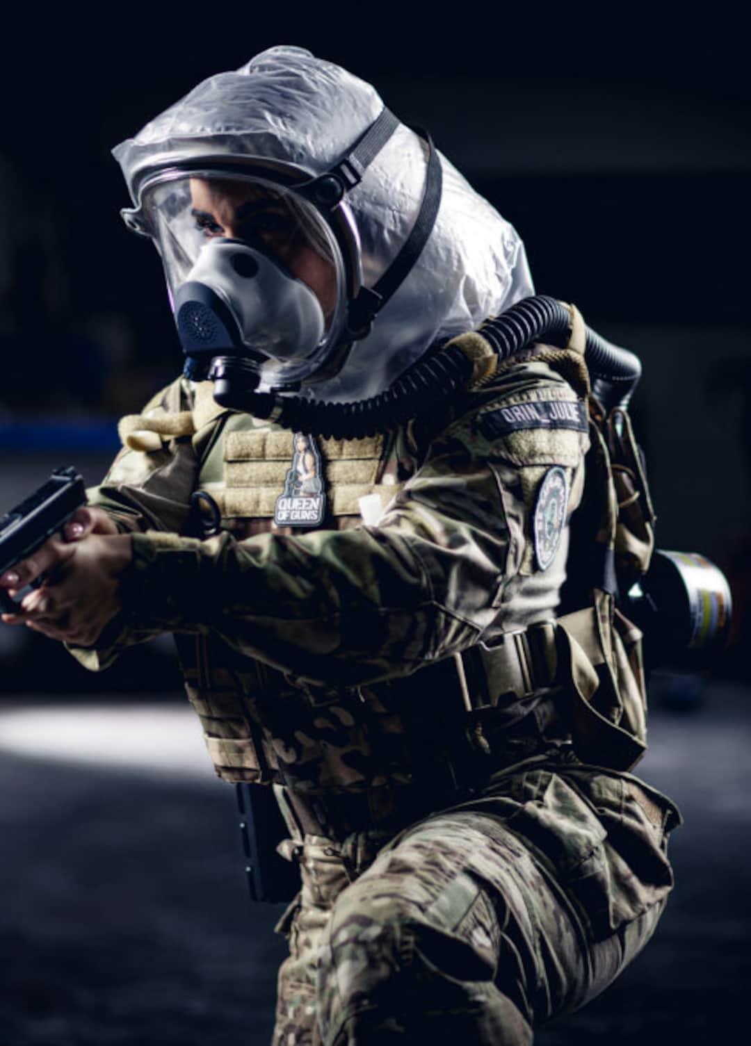 Israeli Army Full Face Gas Mask Adult Protective Hood and Blower System ...