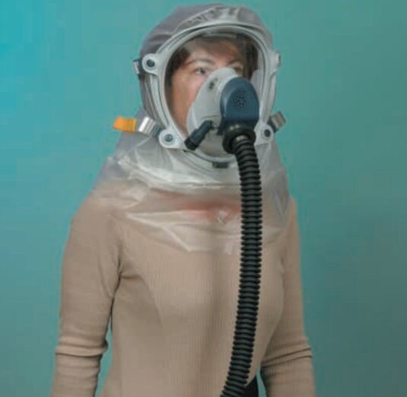 Israeli Army Full Face Gas Mask Adult Protective Hood and Blower System ...