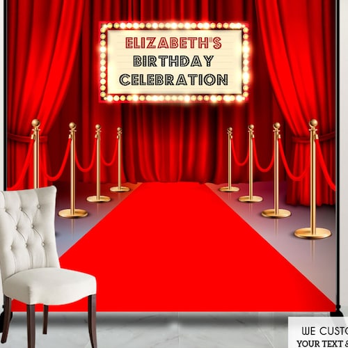 Hollywood Birthday Backdrop Red Carpet Party Backdrop Movie - Etsy