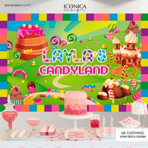 Candyland Backdrop,candyland Birthday Banner Candyland Party Backdrop ...