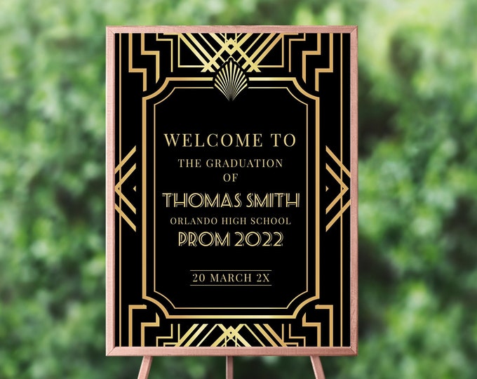 Roaring 20's Party Welcome Sign With Flapper Girls, Welcome Sign to ...