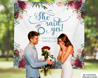 Wedding Proposal Backdrop She Said Yes Banner Engagement - Etsy