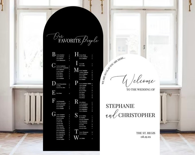 Arch Seating Chart Large Wedding Seating Chart Arched Panel With Easel ...