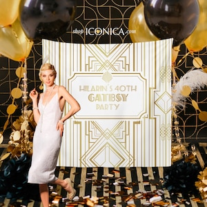 Roaring 20's Party Decor,personalized Great Gatsby Party Banner,art ...