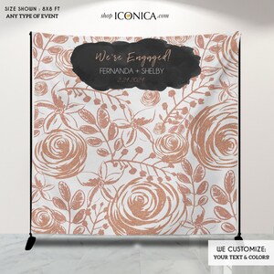 Engagement Party Backdrop Personalized, We Are Engaged Decorations ...