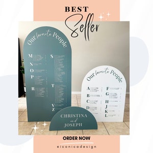Wedding Seating Chart Large Arch Sign Free Standing 3 Signs, Panels ...