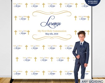 First Communion Photo Booth Backdrop Custom Step and Repeat | Etsy