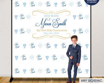 First Communion Photo Booth Backdrop Custom Step and Repeat | Etsy