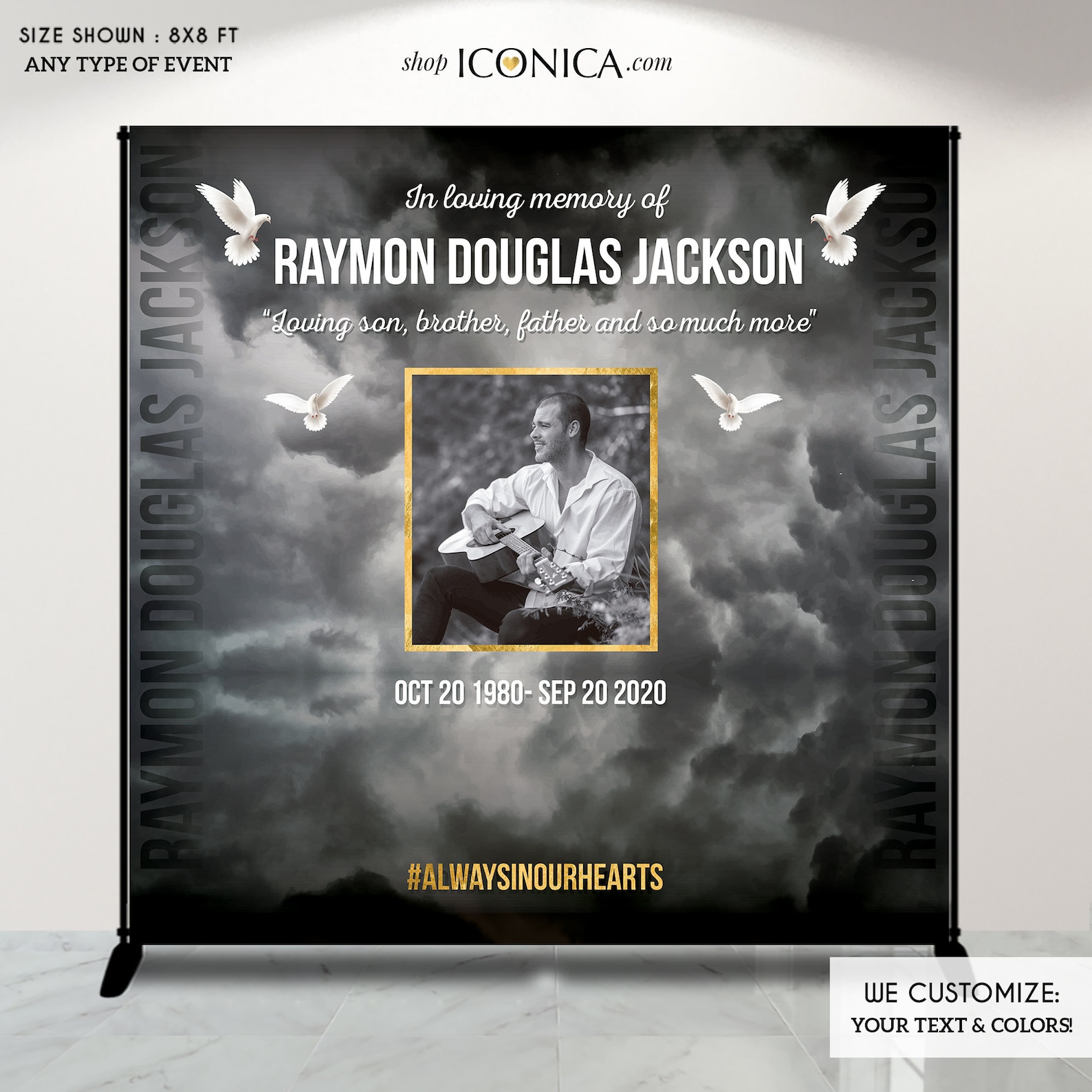 Memorial Backdrop Funeral Backdrop Celebration of Life | Etsy