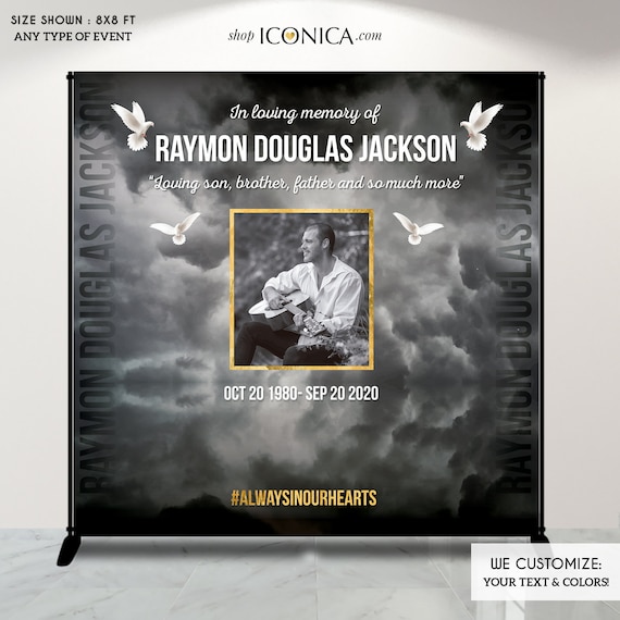 Celebration of Life Themed Backdrop, Memorial Backdrop, Funeral ...