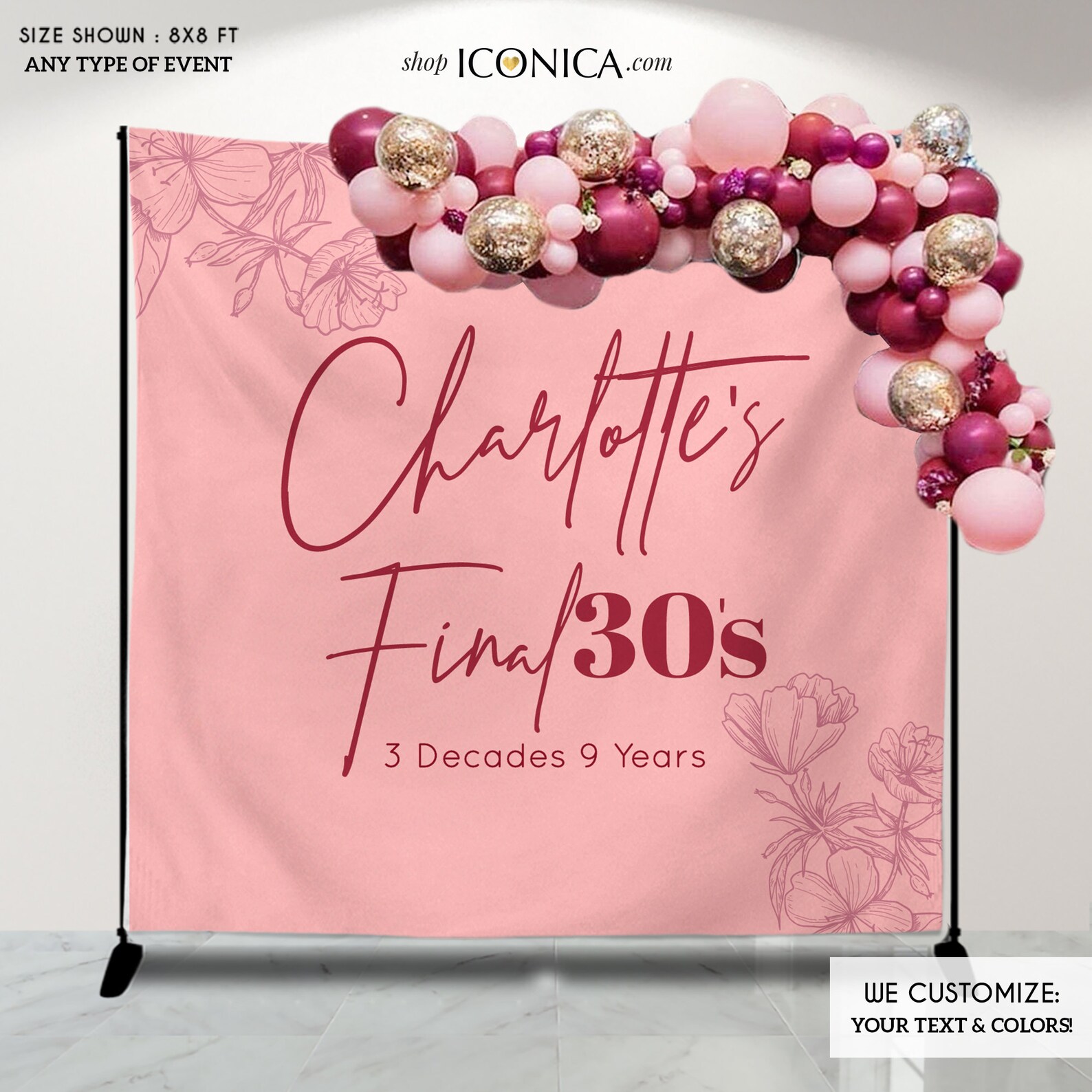 30th Birthday Decoration Photo Backdrop 39th Birthday - Etsy