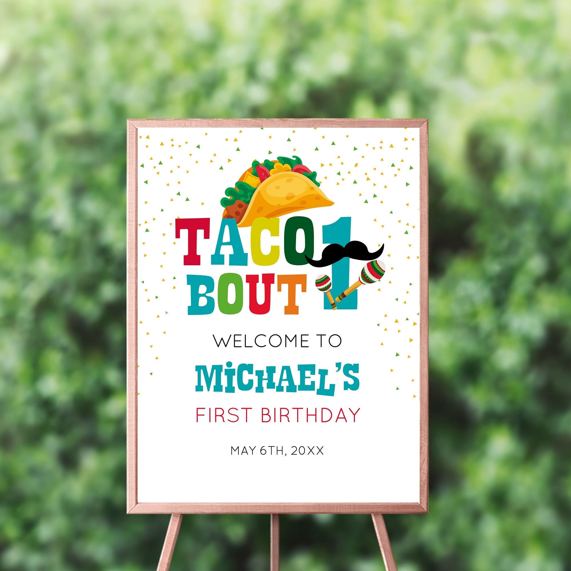Taco Fiesta Welcome Sign, Custom Party Poster - Etsy