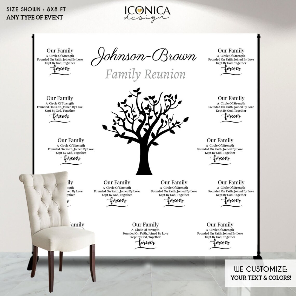 Custom Family Reunion Photo Backdrop, Family Tree Banner - Etsy
