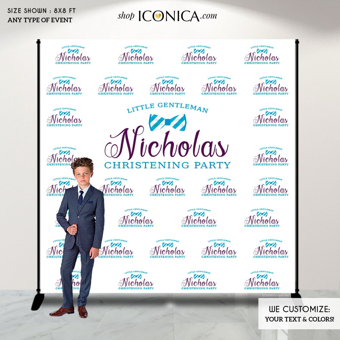Little Man Photo Booth Backdrop, Custom Step and Repeat Backdrop, Baby ...