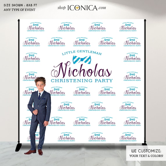 Little Man Photo Booth Backdrop, Custom Step and Repeat Backdrop, Baby ...