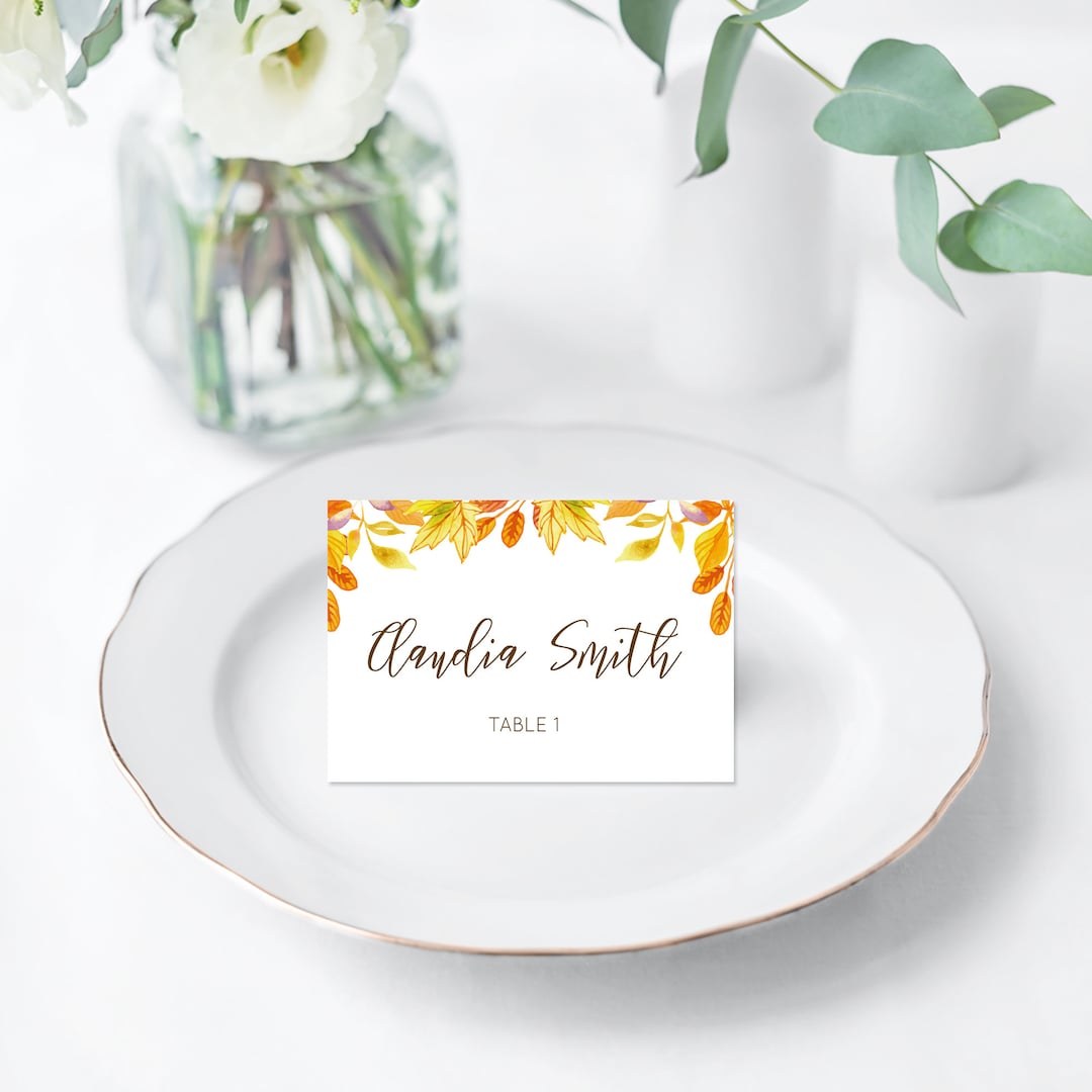 Fall Party Place Cards, Thanksgiving Dinner Tent Cards, Friendsgiving ...