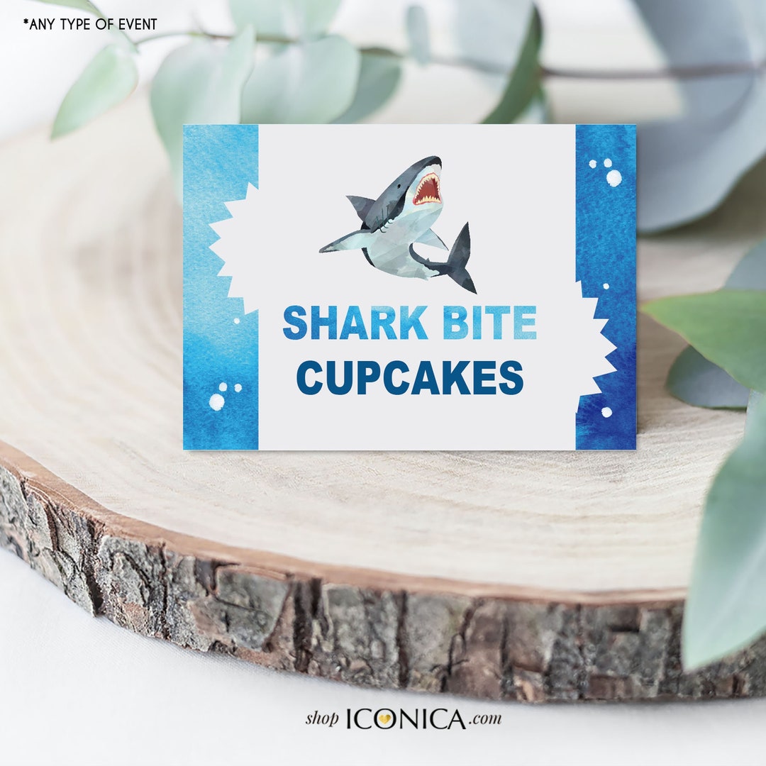 Shark Party Food Labels Personalized, Shark Birthday Buffet Signs ...