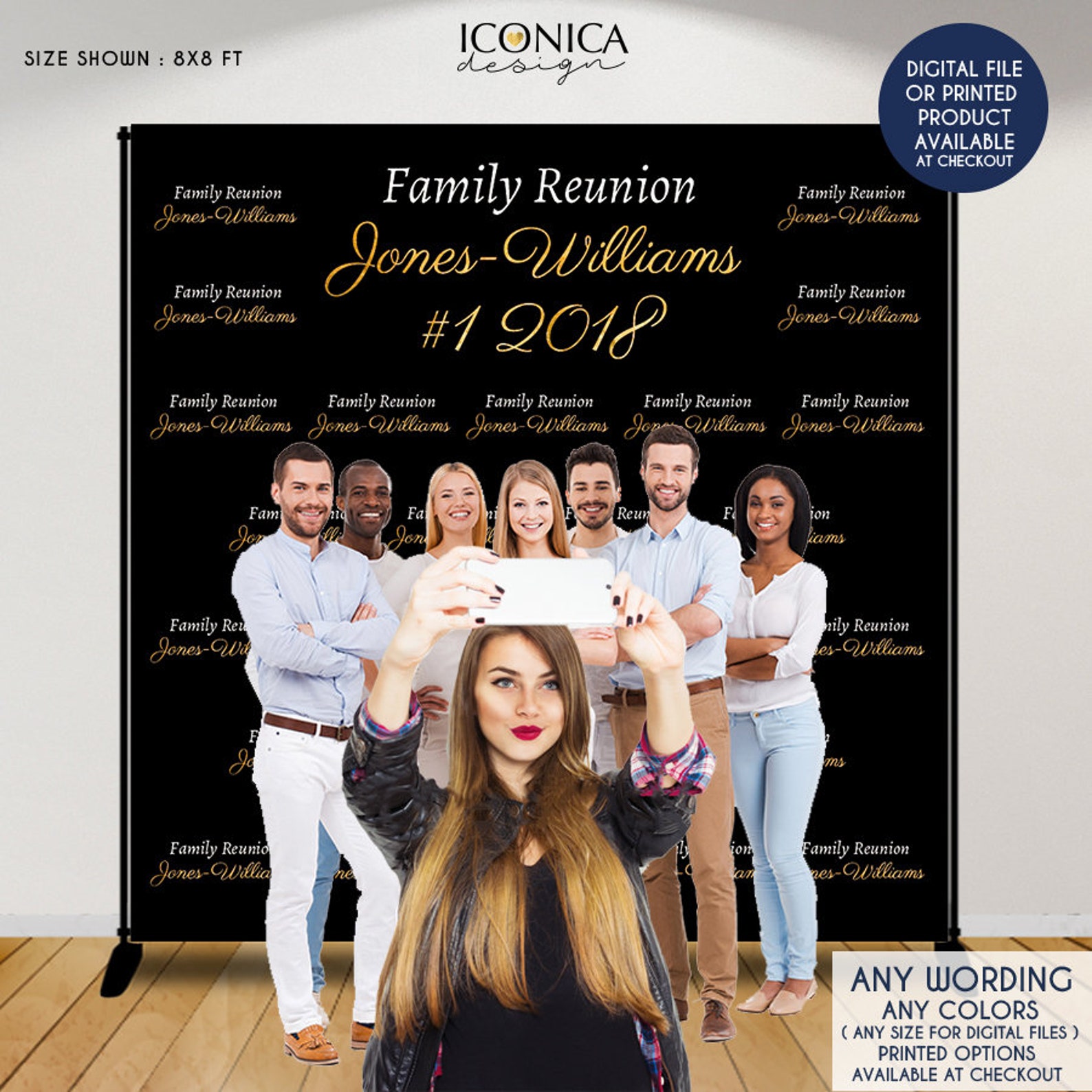 Family Reunion Photo Backdrop Step and Repeat Backdrop - Etsy Australia