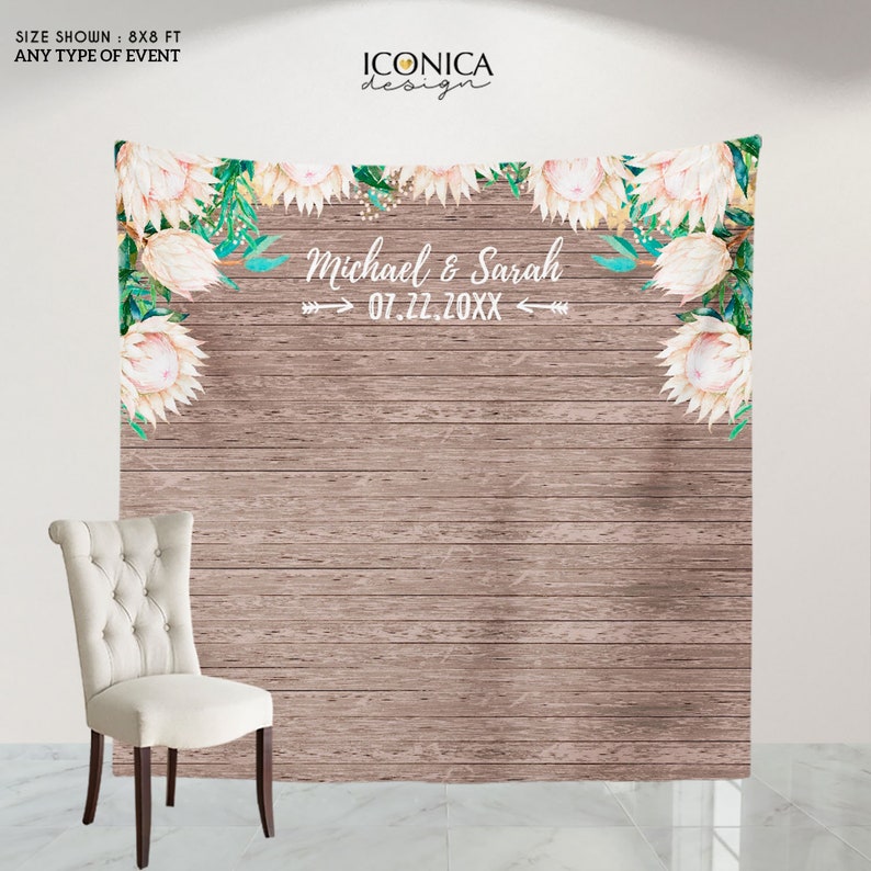 Floral Engagement Party Backdrop Rustic Floral Photo Booth - Etsy