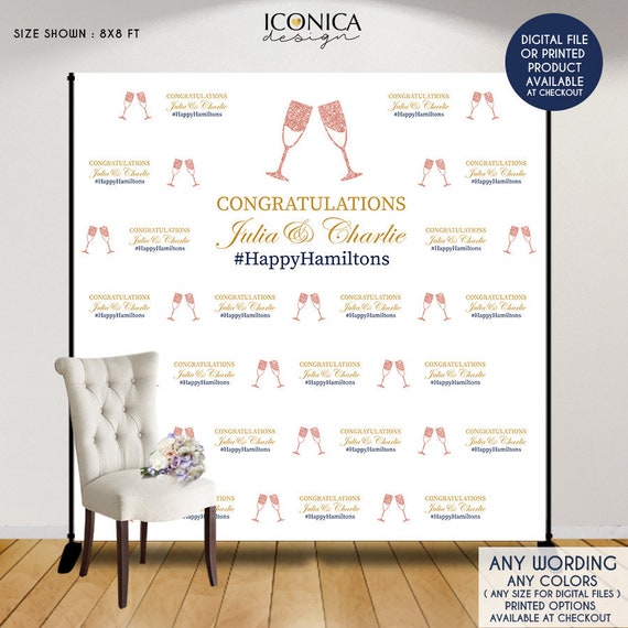 Wedding Backdrop Custom Step And Repeat Backdrop Engagement Party