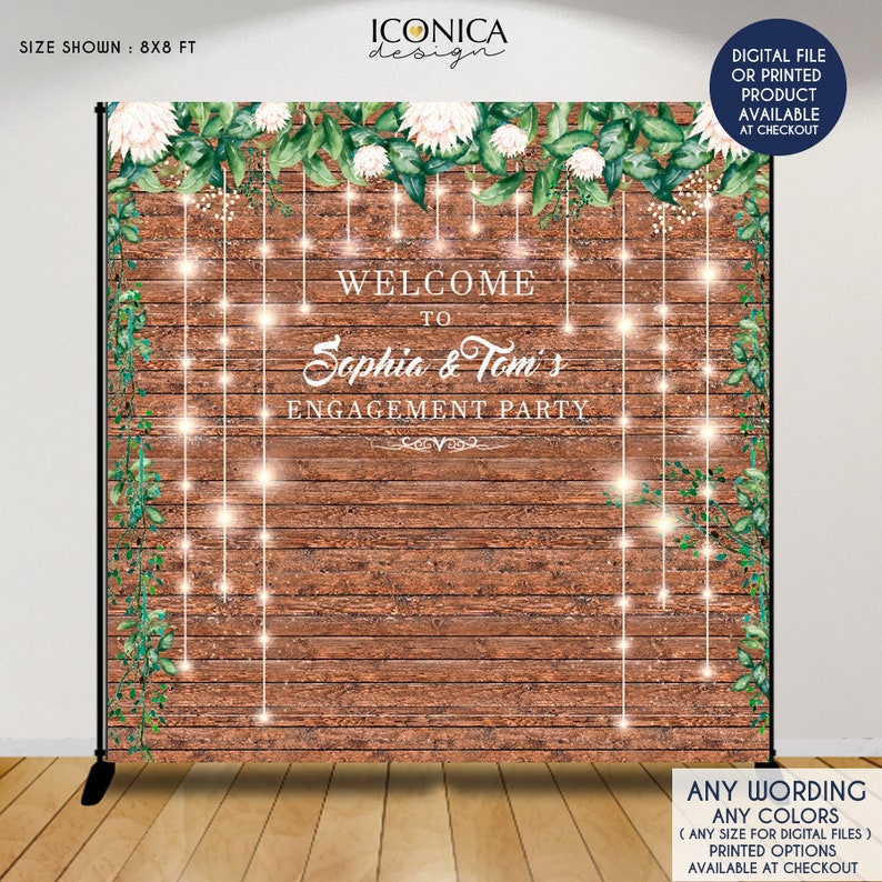 Rustic Engagement Party Backdrop Fabric Backdrop Wedding - Etsy