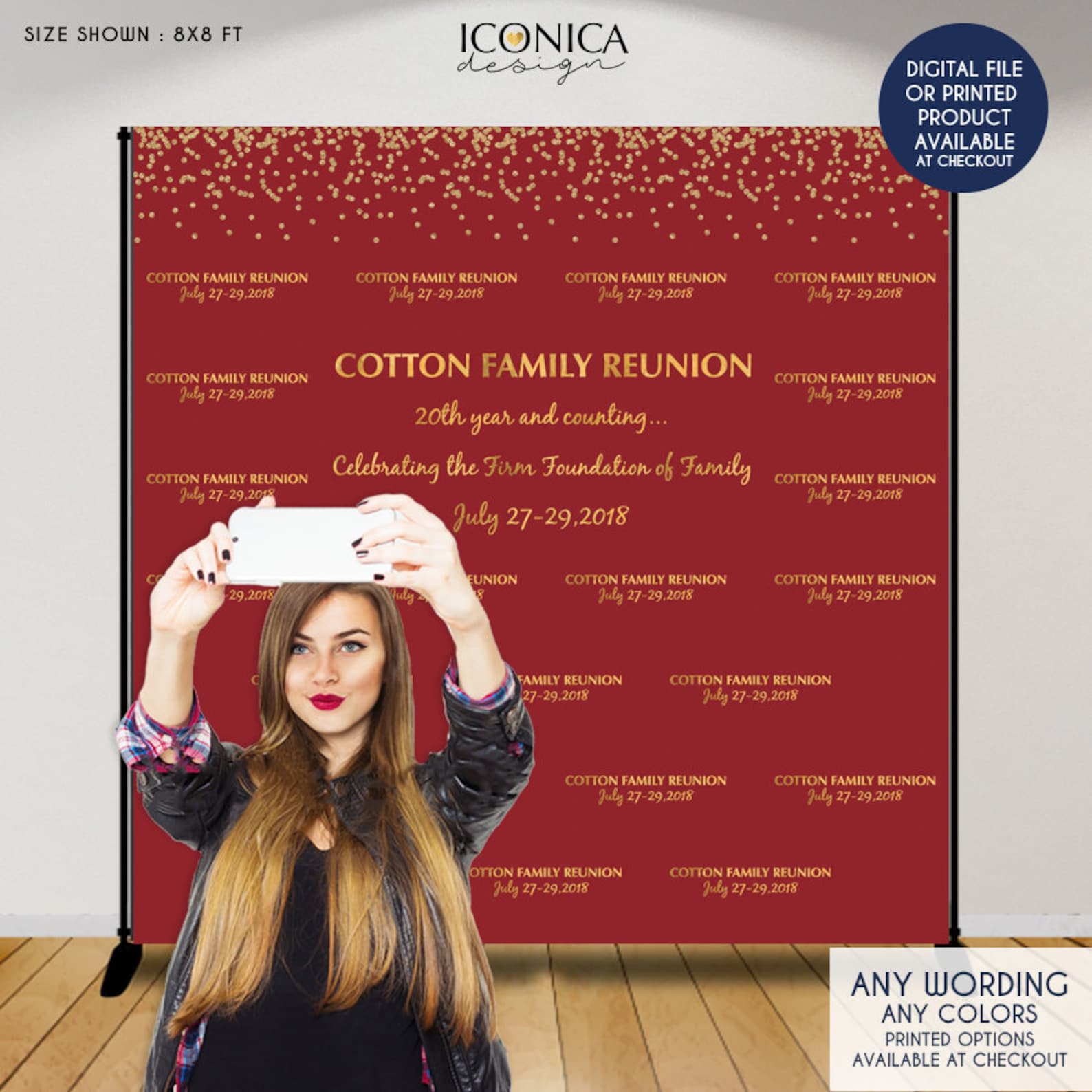 Family Reunion Photo Backdrop Step and Repeat Backdrop - Etsy