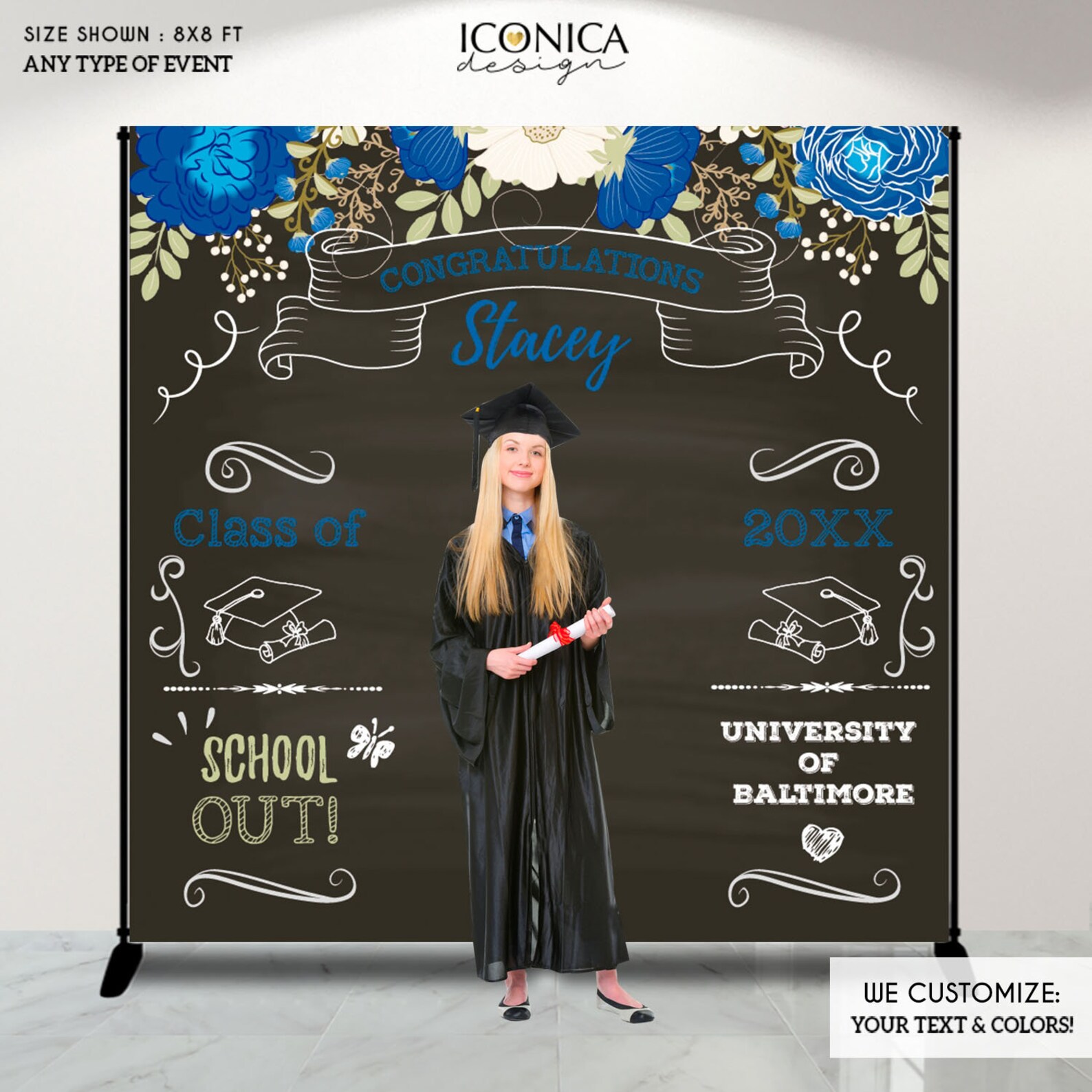 Graduation Party Photo Booth Backdrop Virtual Graduation - Etsy