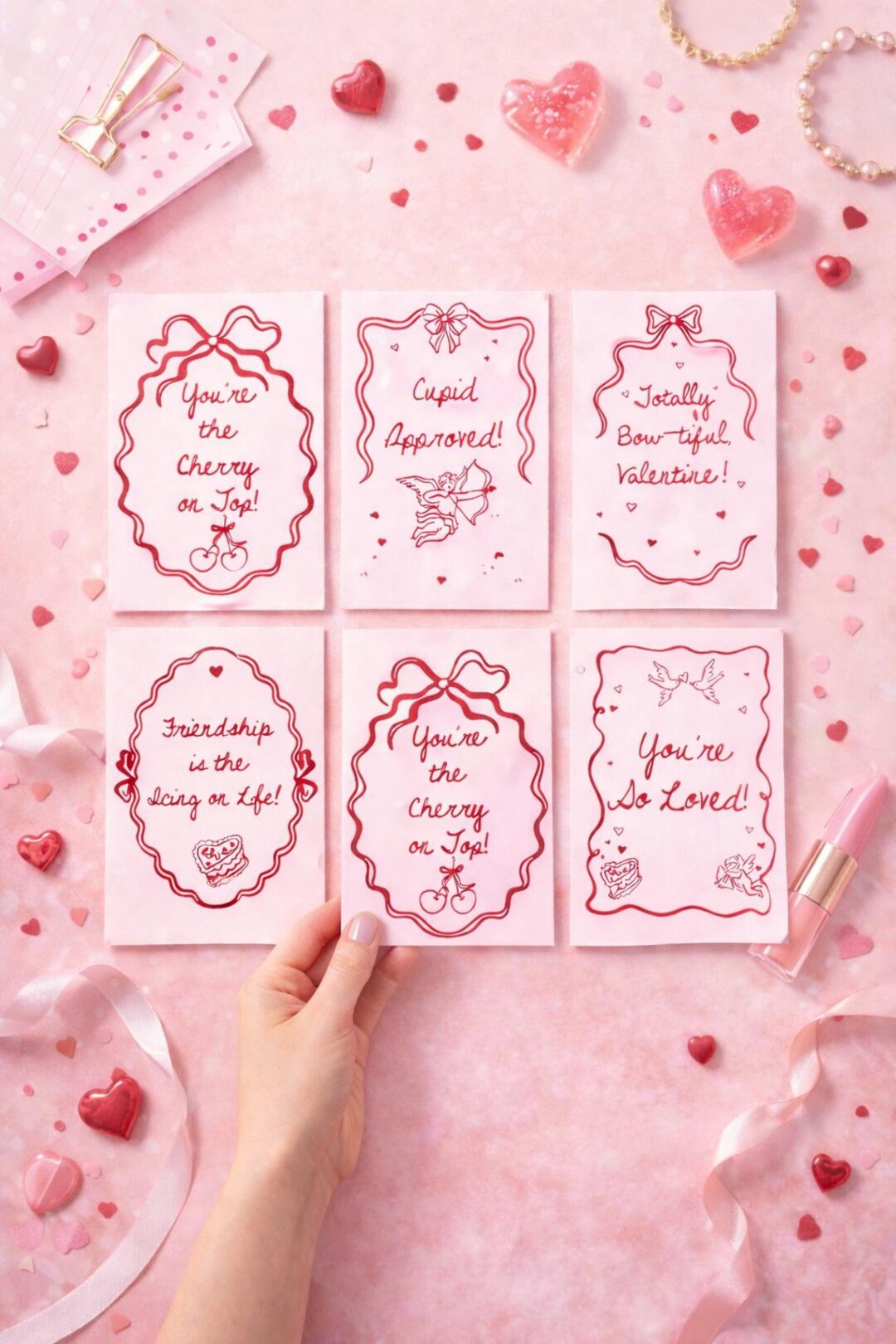 Retro Valentine's Day Cards, Printable Cards Bundle (PDF Download) - Etsy