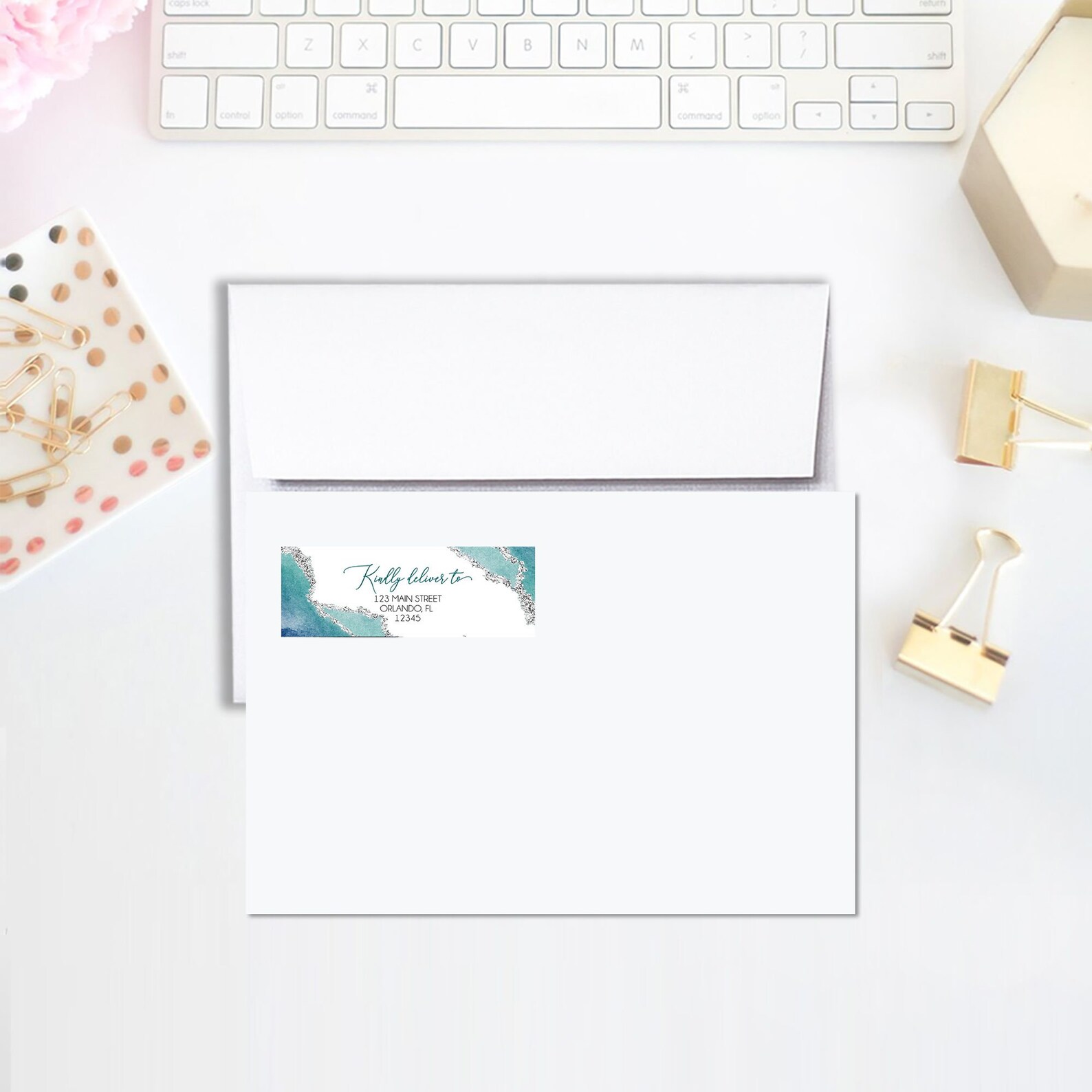 First Communion Geode teal Menu Card 9.25 x 4 Printed Menus | Etsy