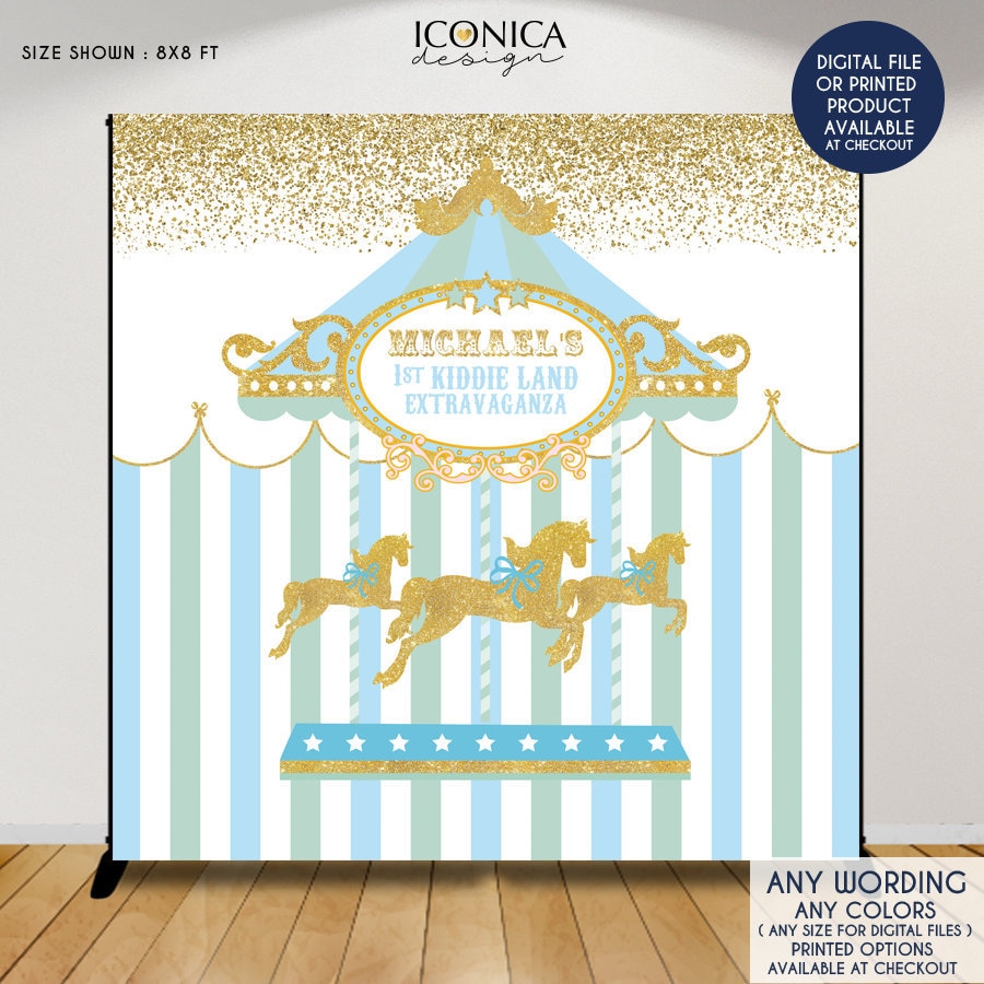 Carousel First Birthday Backdrop Any Age Carousel Party | Etsy