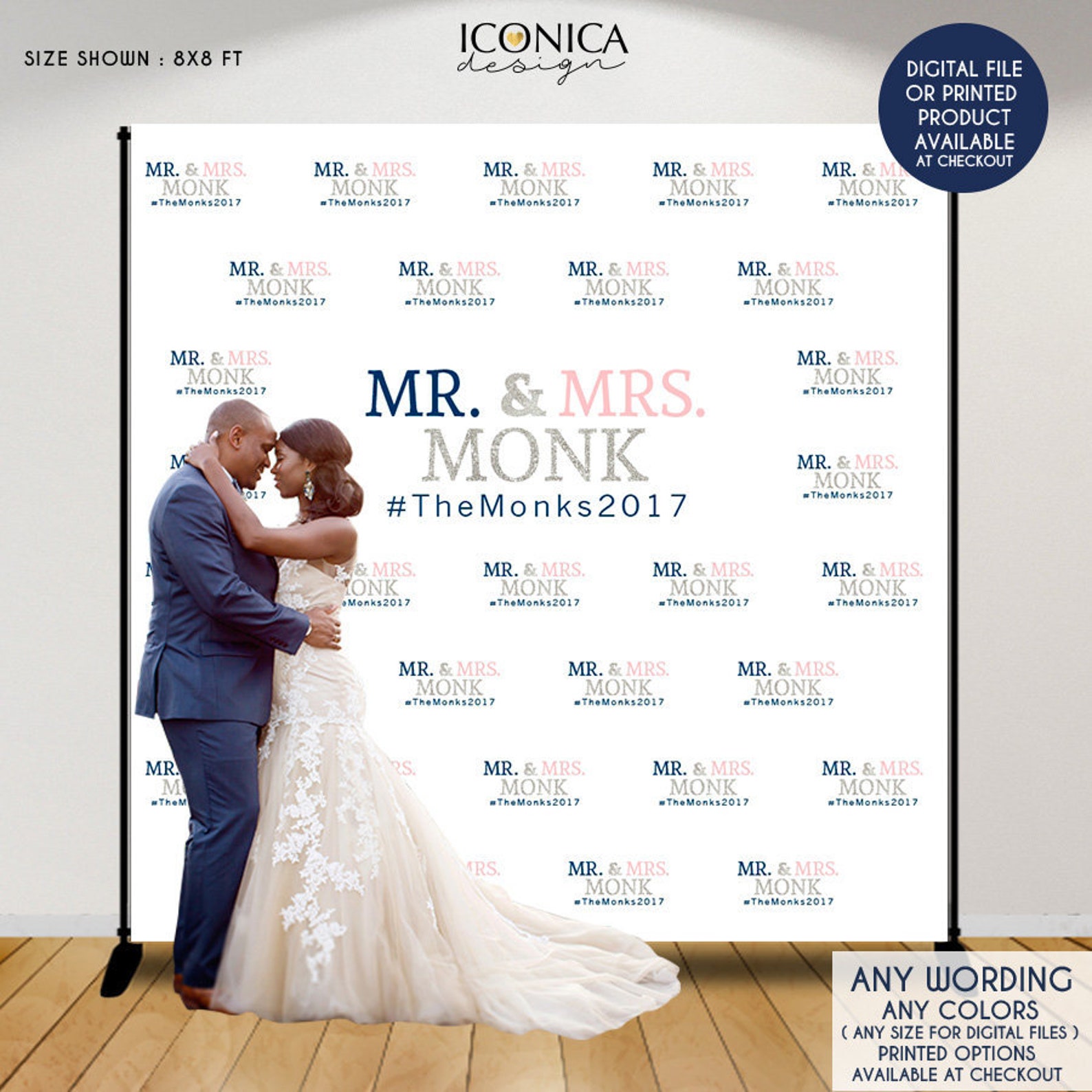 Photo Booth Backdrop, Custom Step and Repeat Backdrop, Engagement Party Banner, Wedding Backdrop ...