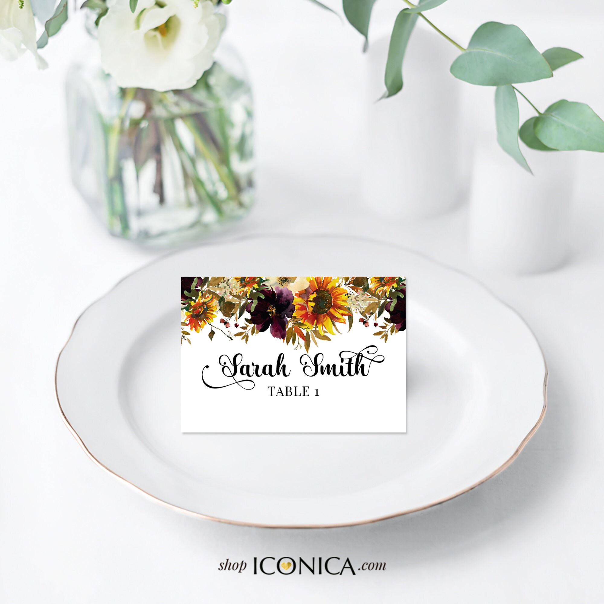 Sunflower Menu Card 9.25 X 4 Printed Menus Rustic Wedding | Etsy