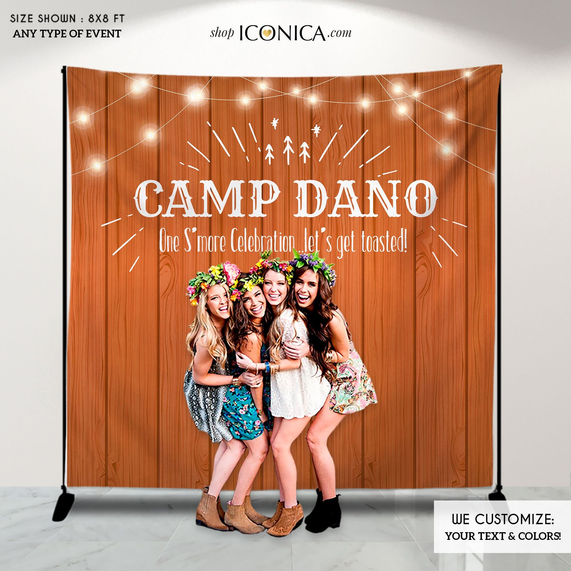 Camping Party Camp Birthday Photo Booth Backdrop Wood Camp | Etsy