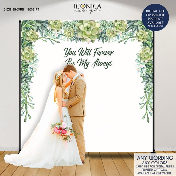 Wedding backdrop, White and Greenery Wedding Decor, Succulents backdrop ...