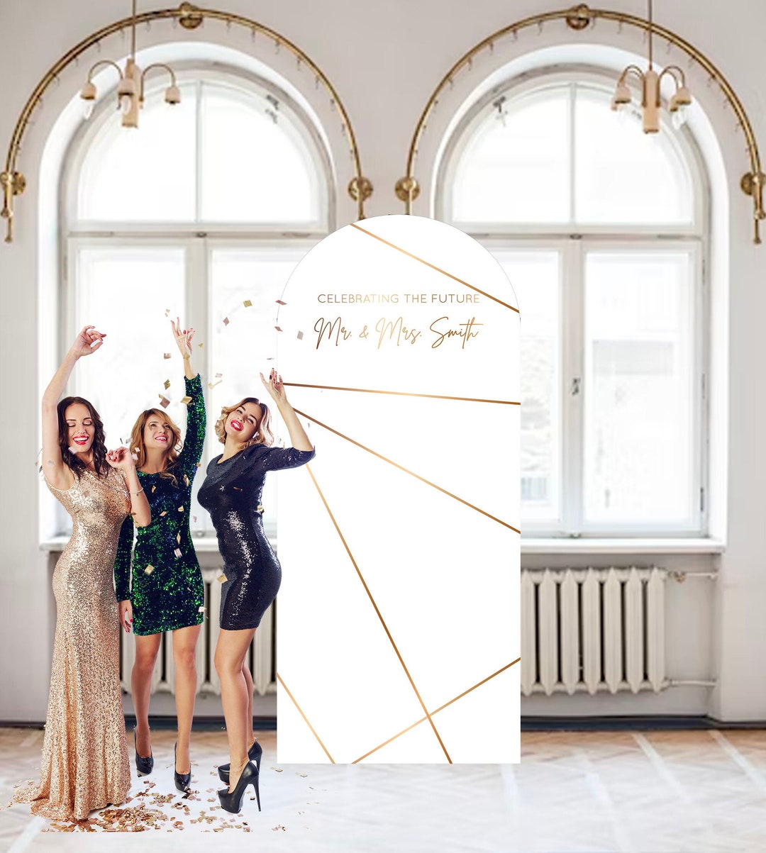 Engagement Party Large Arch Signs Wedding Announcements Arched Panel ...