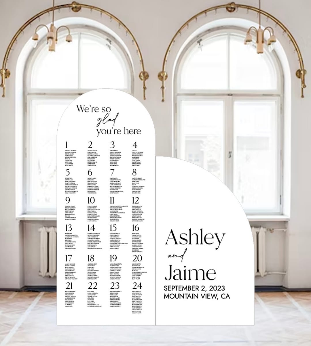 Wedding Seating Chart Sign Arch Seating Chart, Standing Arched Panel ...
