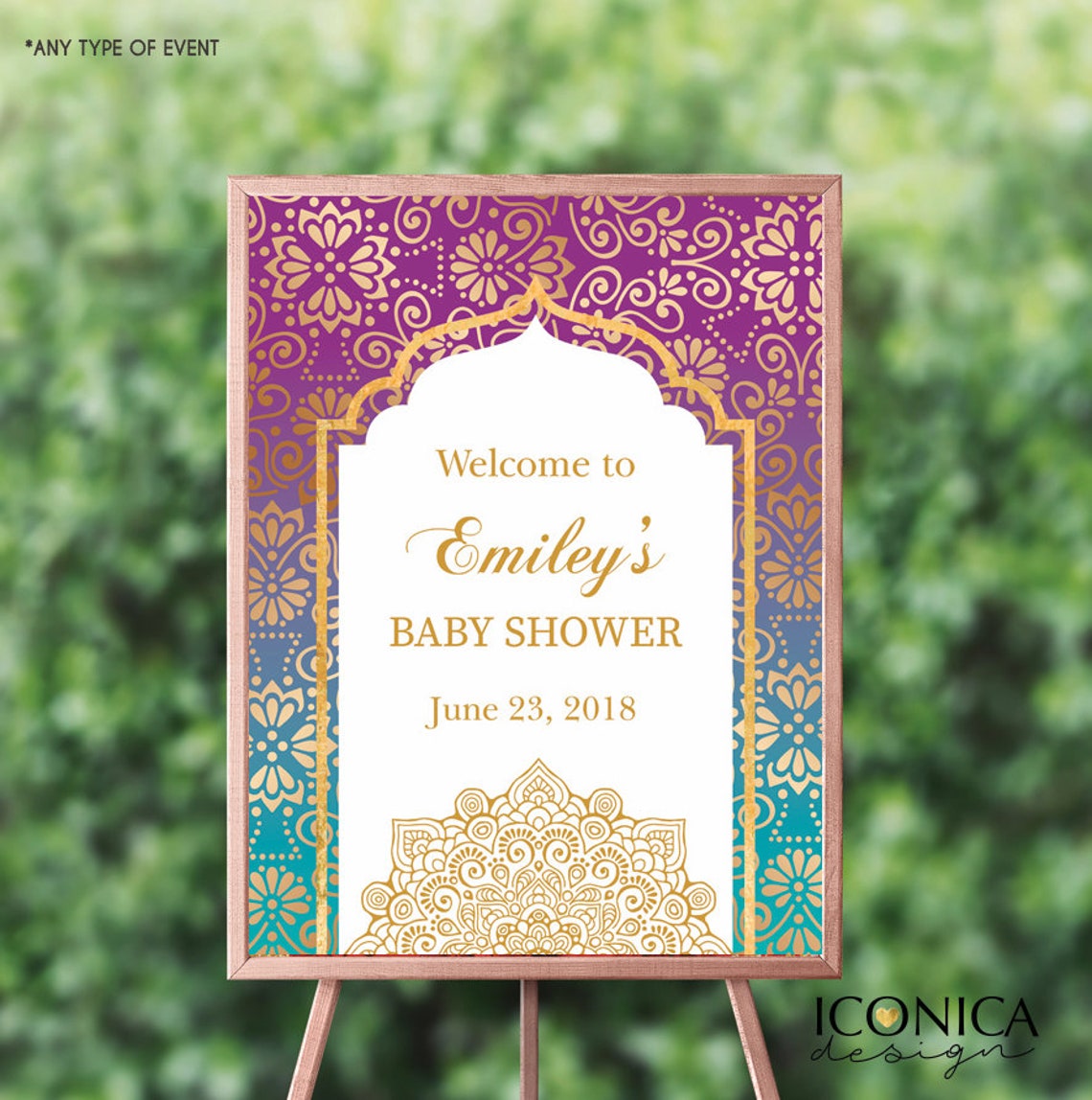 Personalized Moroccan Welcome Sign, Arabian Decor, Printed or Digital ...